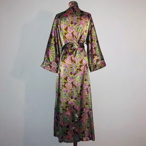 Vintage | Dresses | Vintage 97s Neon Paisley Robe | Poshmark